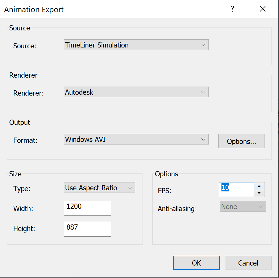 How to export rendered timeliner simulation from Navisworks