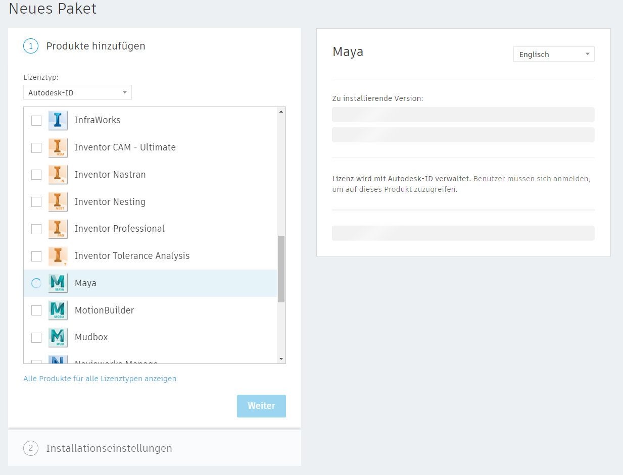 Unable to create Custom Install for specified version of Maya with ...