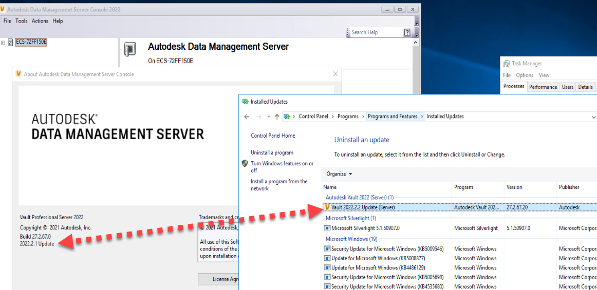 应用 Vault Server 双点更新时，ADMS Console 中的版本信息不更新
