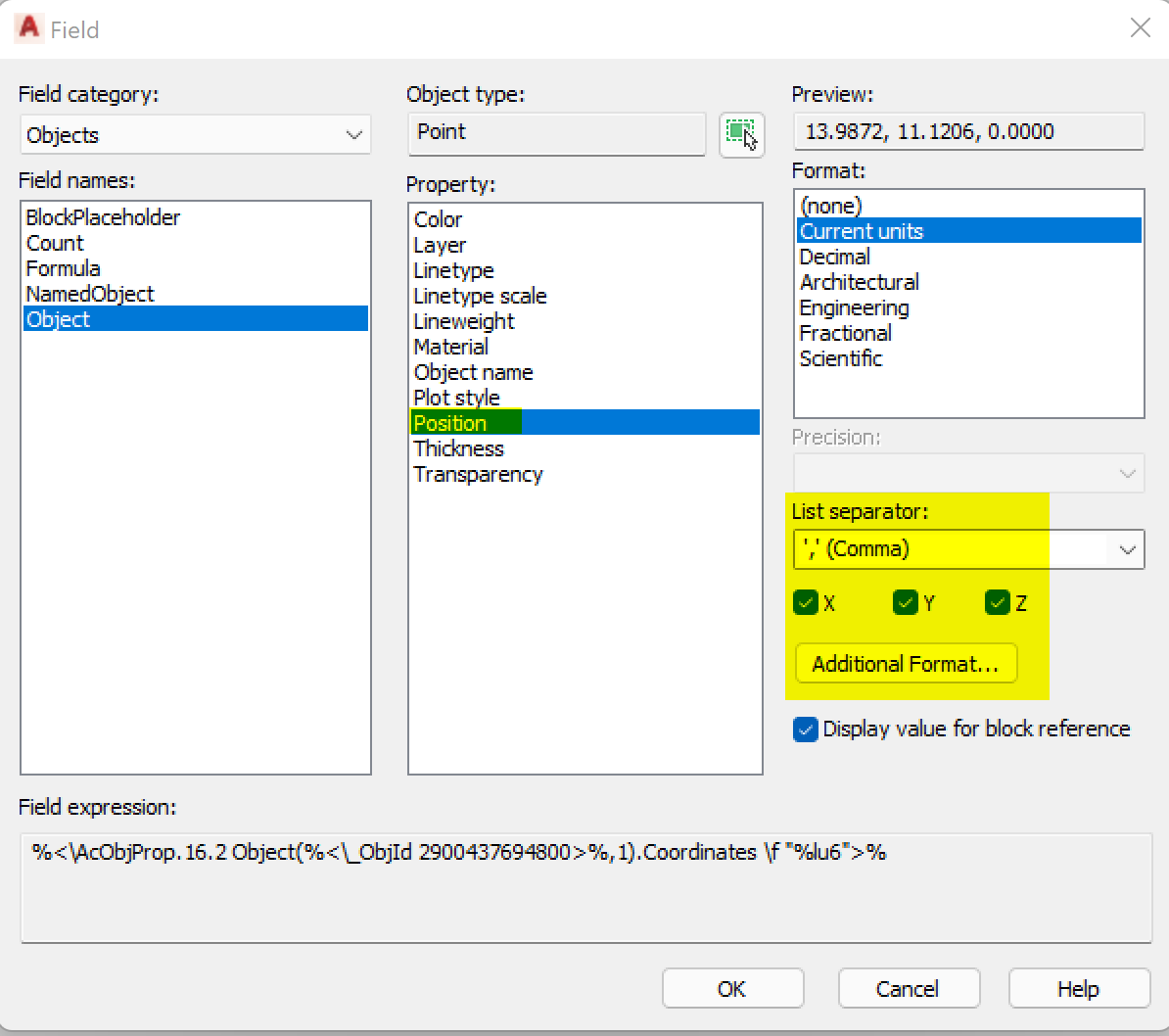 How To Add X y Coordinates To Block Attribute In AutoCAD
