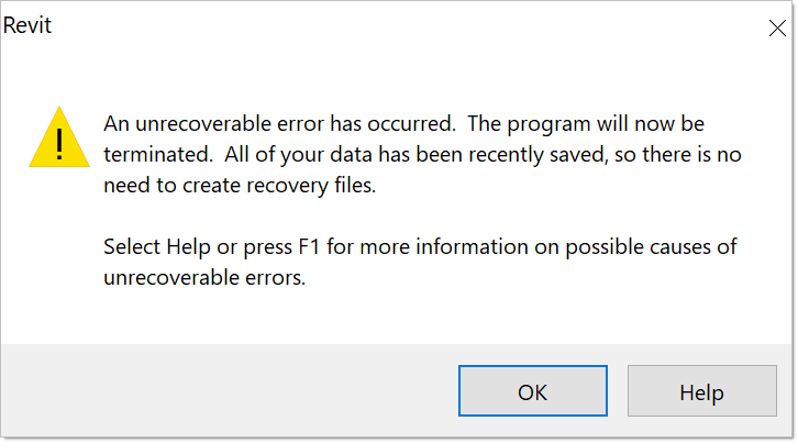 "An unrecoverable error has occurred.." crash or freeze when opening any BIM 360 model in Revit