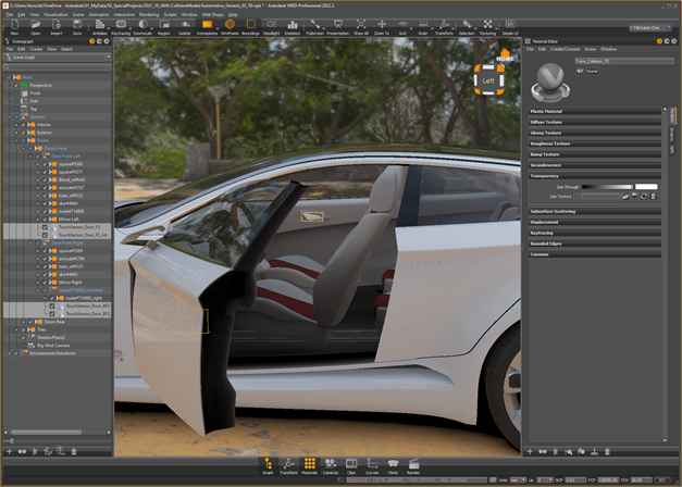 Use of Touch Sensors in VR with VRED