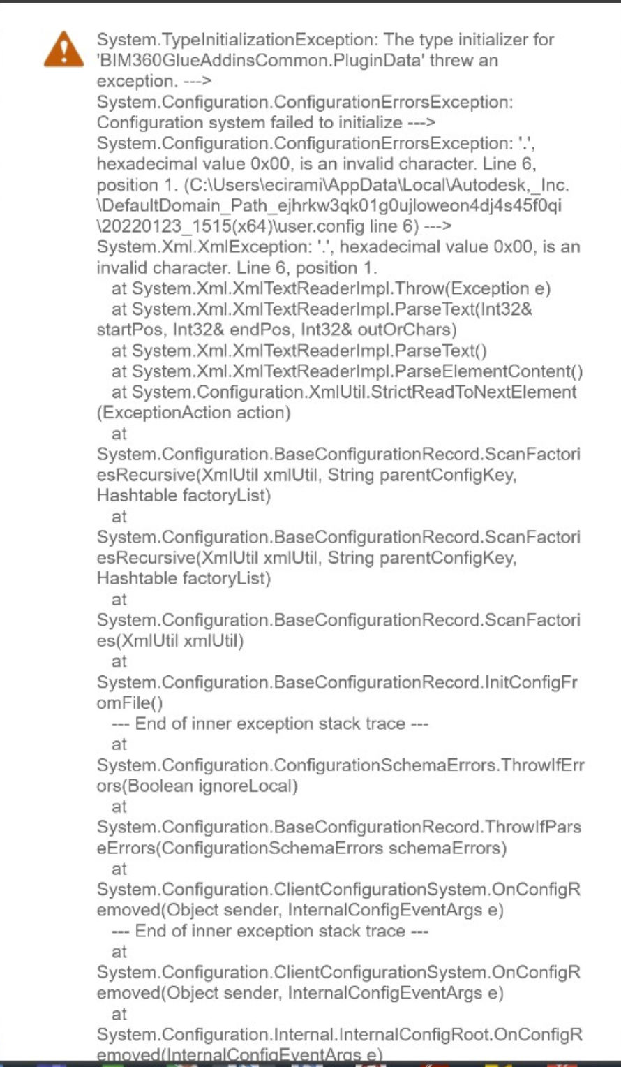启动 Revit 后出现“bim360glueaddinscommon Plugindata”错误