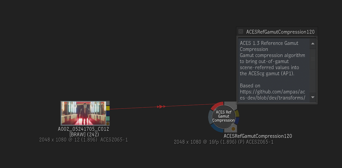 LustreにACES Gamut Compressionの機能はありますか