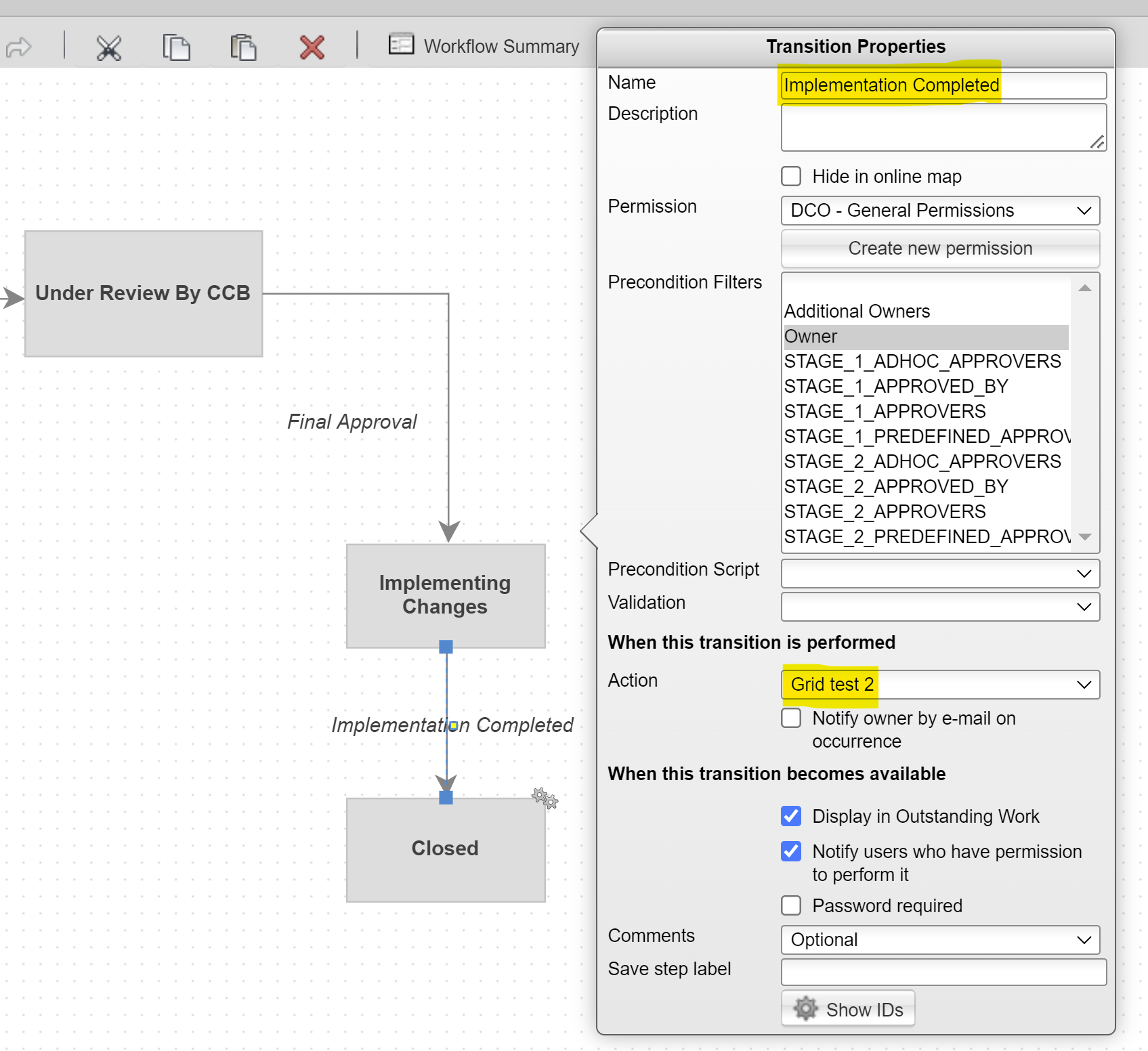 Updating the grid of a managed item by the workflow action script is ...