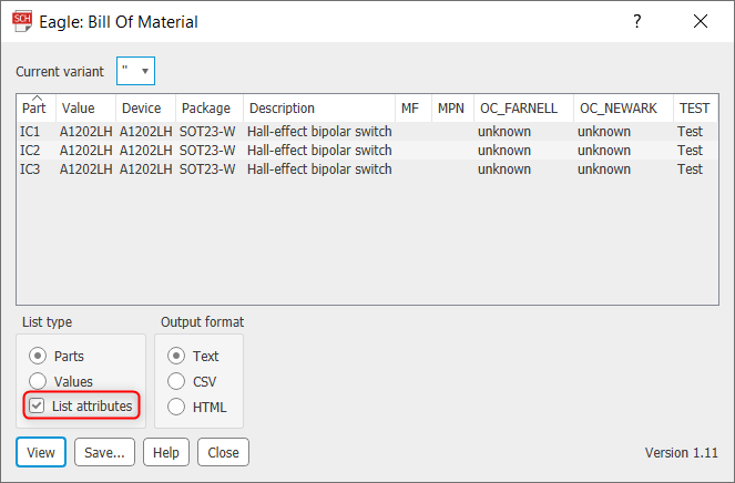 How to add more fields to the BOM (Bill of Materials) in EAGLE | EAGLE ...