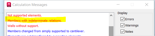 "Members with indeterminate relations" message while Load Take Down model calculation in Robot ...