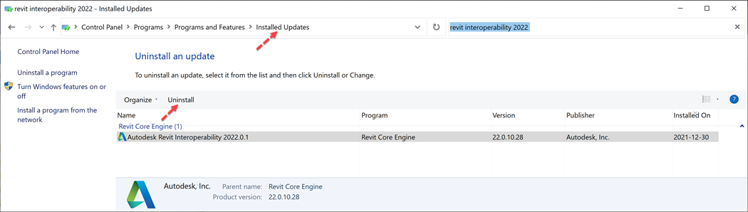"Revit export failed: ATFRevitRCEHost.exe" when linking the Revit file in Inventor