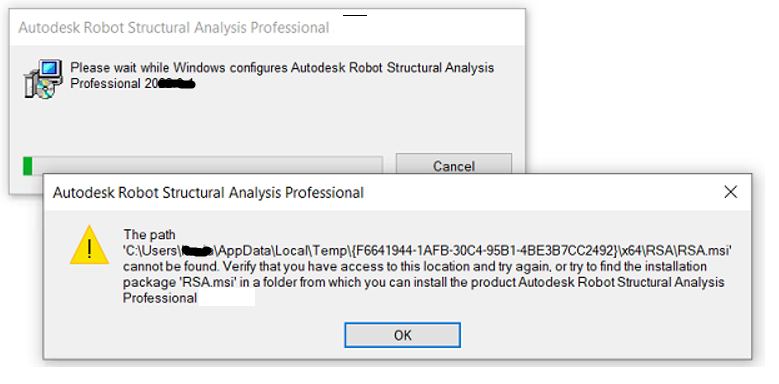 Le chemin d’accès à RSA.msi est introuvable lors de l’installation du ...