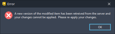 Changing item number directly after creation throws errors in Vault