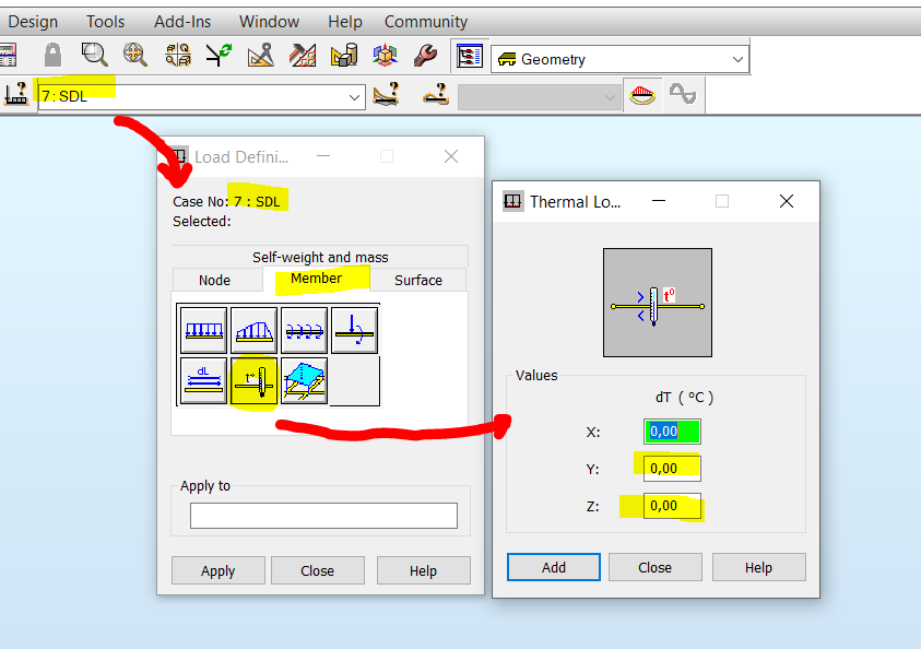 How to define temperature difference between bar member edges in Robot ...