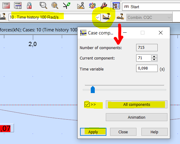 DIfferent results while comparing results for harmonic and time history ...