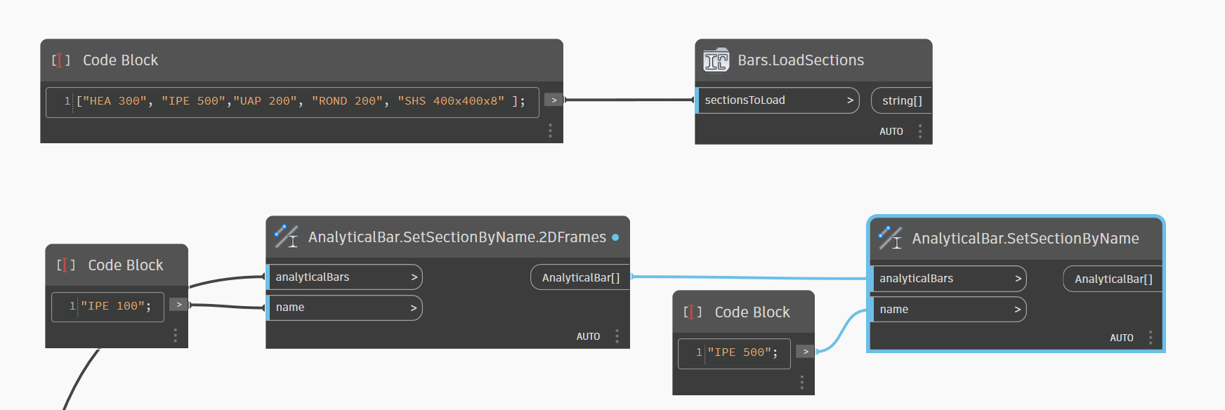 Script in Dynamo for Revit freezes while assigning section loaded from databases to analytical ...