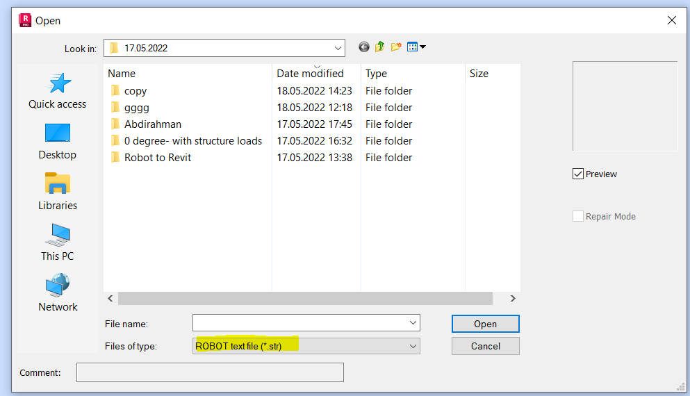 "Errors in the file" while STAAD Pro file import to Robot Structural Analysis
