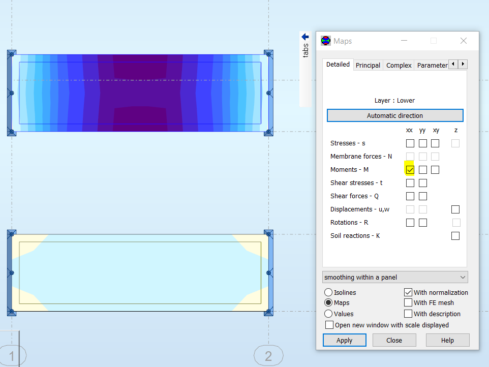 Different force maps presented for similar slabs in Robot Structural ...