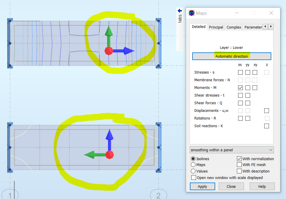 在 Robot Structural Analysis 中为相似板显示的不同力图