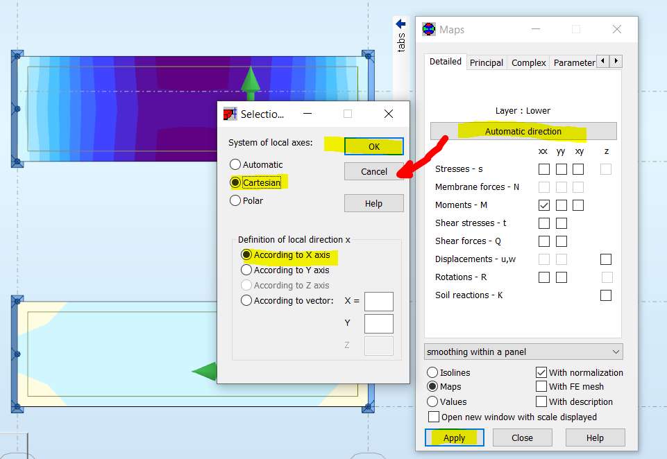Different force maps presented for similar slabs in Robot Structural ...