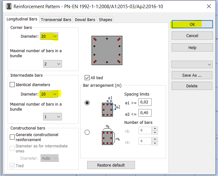 "Fire resistance requirements not fullified" while RC column provided reinforcement calculation ...