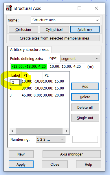 如何在 Robot Structural Analysis 中修改结构轴名称