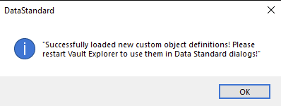 Vault Data standard shows a prompt on each startup