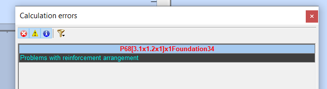 "Problem with reinforcement arrangement" reported while RC foundation with small pier diameters ...
