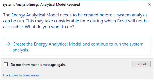 "EnergyPlus simulation did not generate a report for systems analysis" in the Report after ...