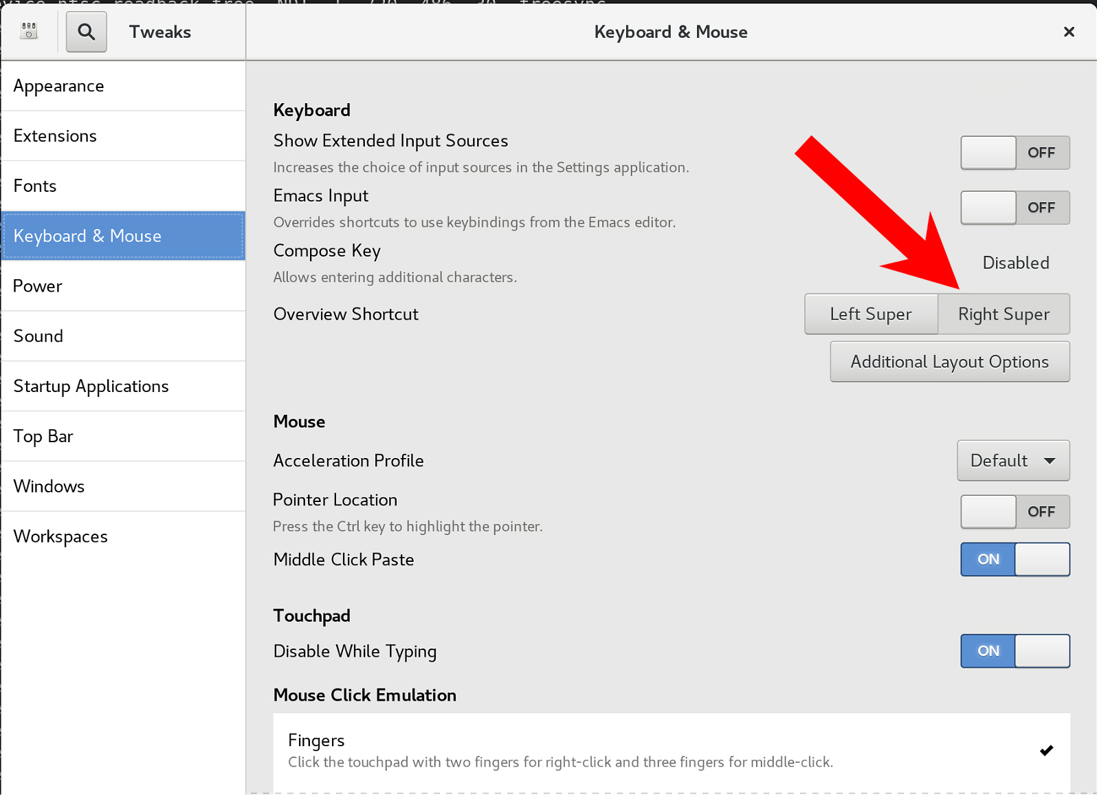 在 Rocky Linux 8.5 中，“超级左键”键可切换应用，而不是在 Flame 中打开上下文菜单