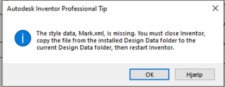Inventor Style Library Manager creates an empty Mark.xml file when ...
