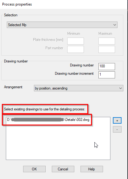 Select existing drawing for drawing process arrangement not working in ...