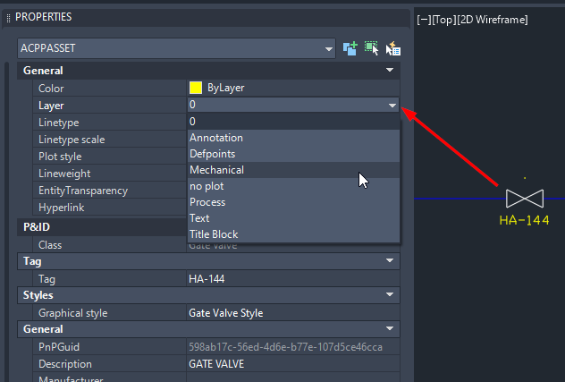 在 AutoCAD Plant 3D 中并不总是应用 P&ID 阀的图层设置中的更改