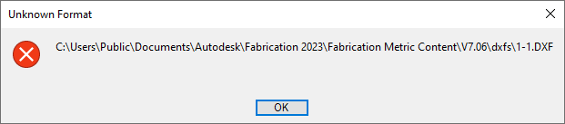 "Unknown Format" when importing DXF files in CAMduct