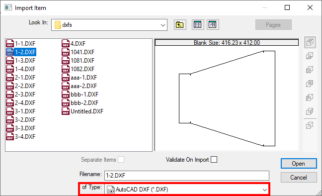 在 CAMduct 中导入 DXF 文件时显示“未知格式”