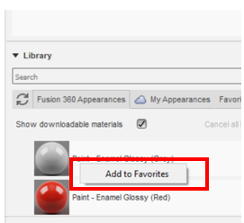 How to add a custom appearance color in Fusion
