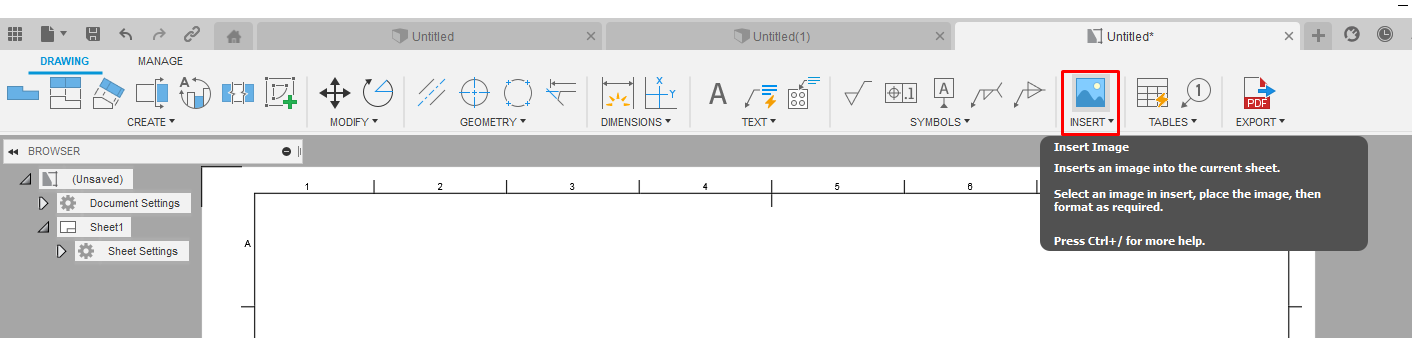 How to insert a model to a Fusion 360 Drawing