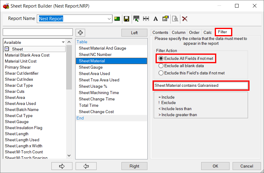 Missing item entries on Fabrication Reports