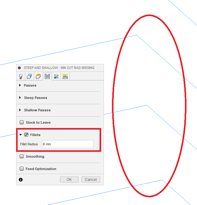 How to add a fillet into internal corners when steep & shallow ...