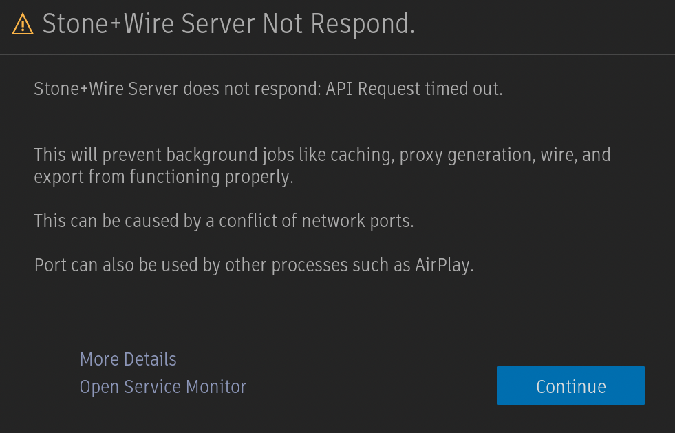 Stonewire Server Not Respond When Launching Flame 