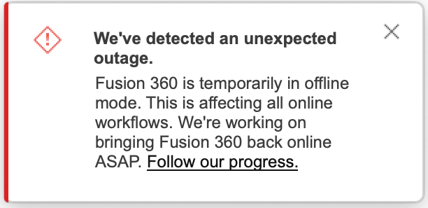 Fusion 360 stuck in offline mode after updating on macOS
