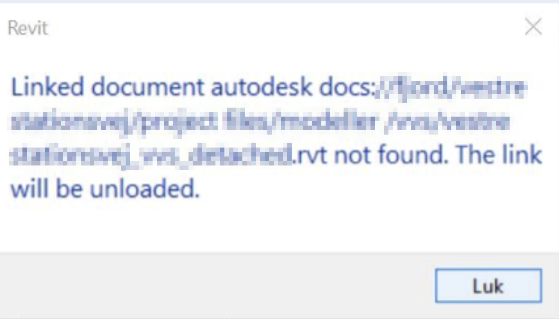 "Linked document [filename] not found. The link will be unloaded" when linking a model from a ...