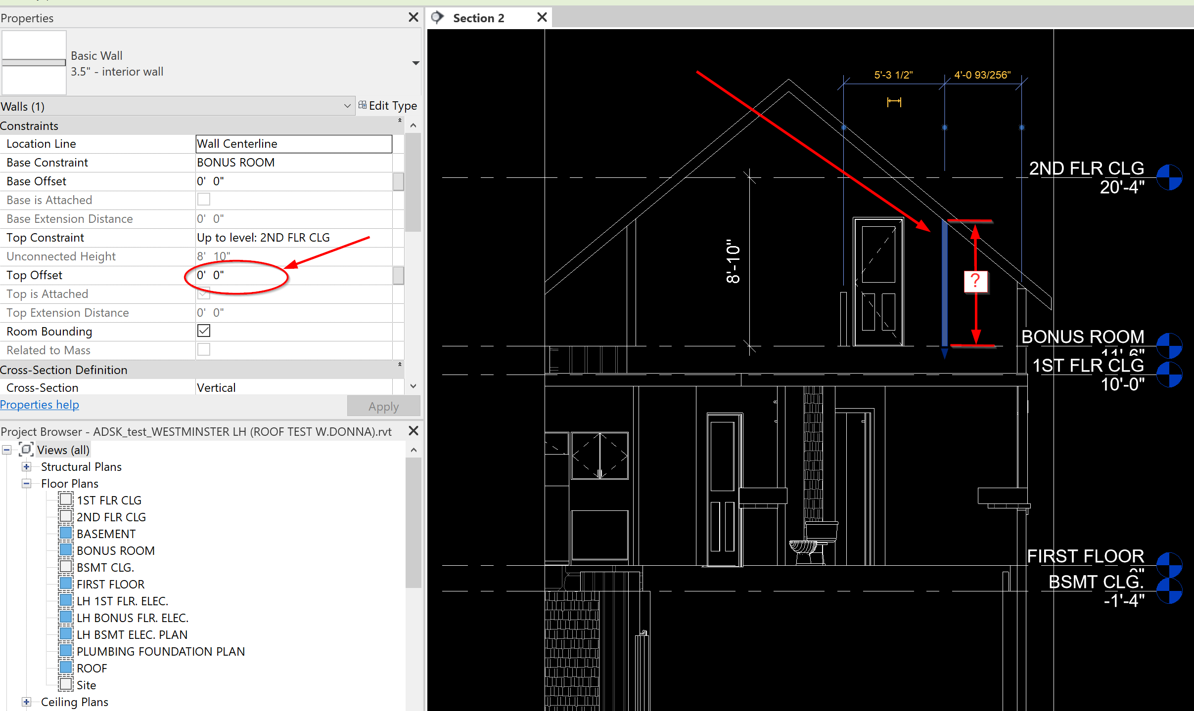 No parameter available for the value of wall height after attached to a roof in Revit