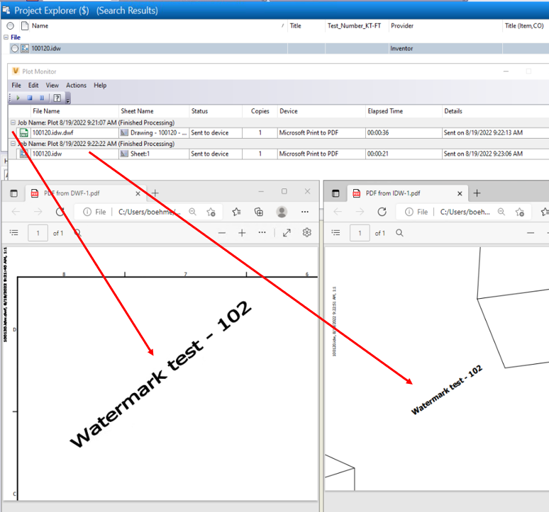 When plot drawing with watermark from dwf(x), it is different, wenn ...