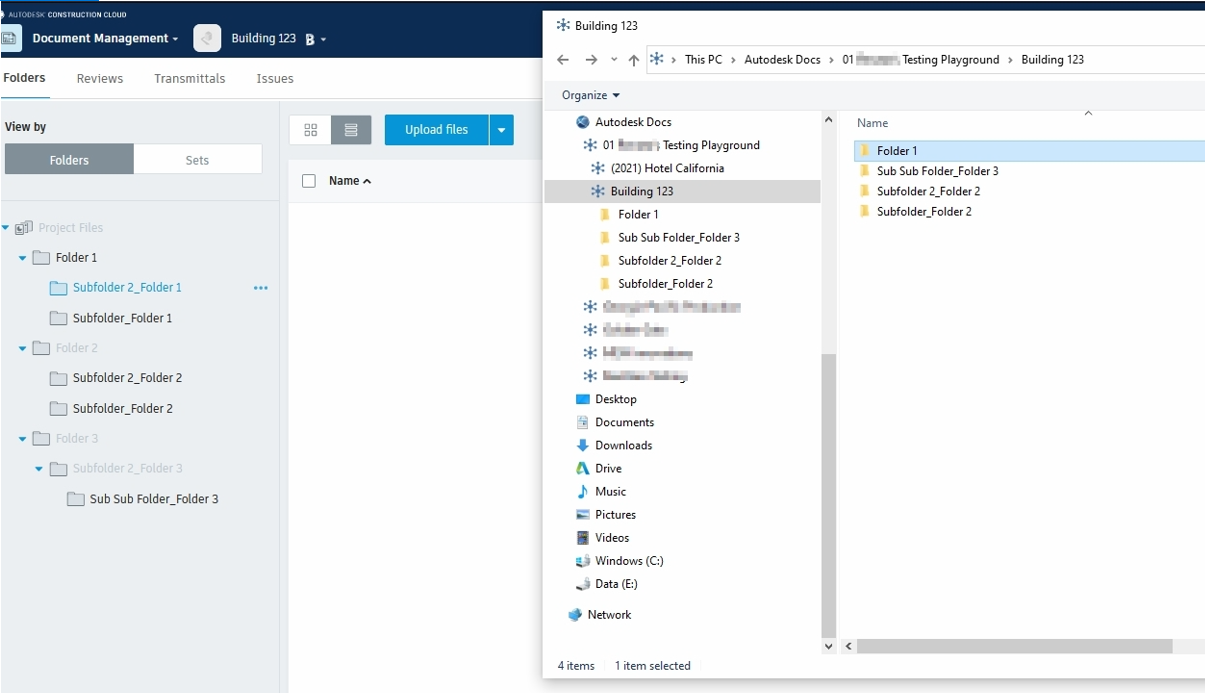 Folder paths in Desktop Connector do not match with BIM 360 Document Management