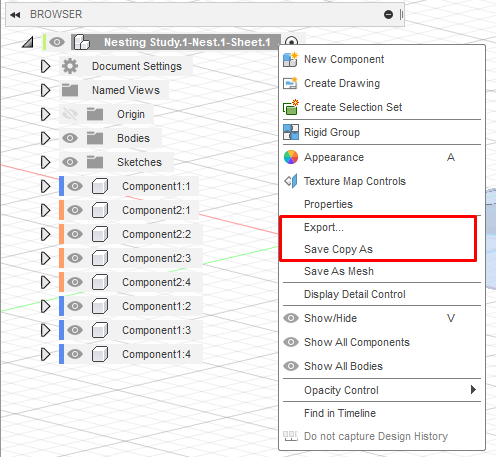 How to export nested solids as solids in Fusion 360 Nesting Extension