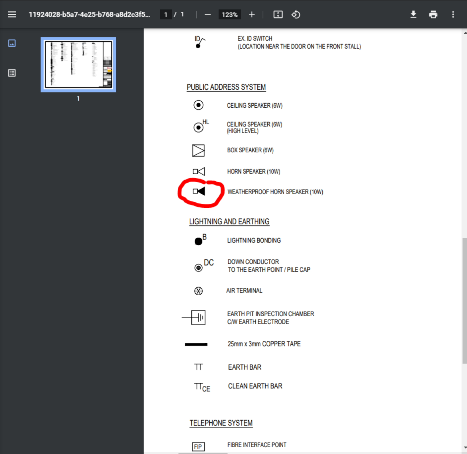 BIM 360에서 PDF를 볼 때 기호에 해치/채우기가 표시되지 않음