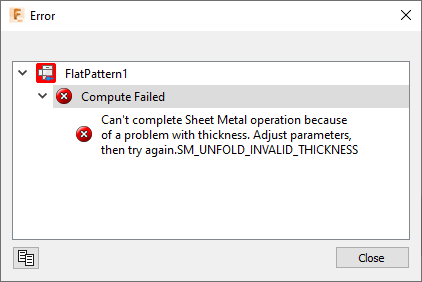 Cannot Unfold or Create Flat Pattern for a converted sheet metal part in Fusion