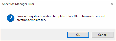 Errors occur when creating a new sheet in an AutoCAD sheet set