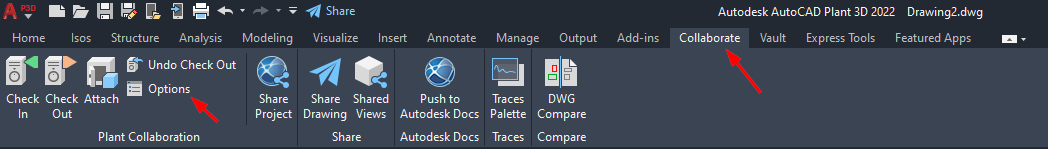 How to change the Collaboration folder path location in AutoCAD Plant 3D