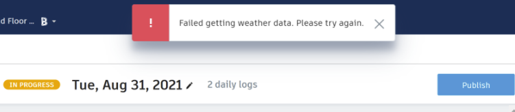 'Fehler beim Abrufen der Wetterdaten. Versuchen Sie es erneut." beim ...