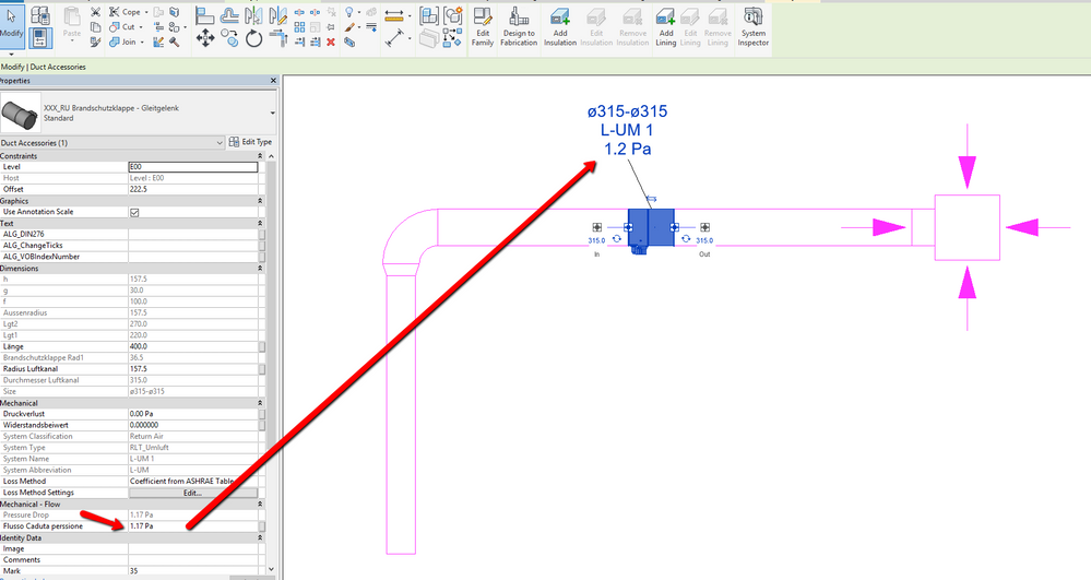 Unable to include pressure drop and flow parameters of MEP systems in ...