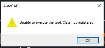 "Unable to execute the tool" when clicking a Tool Palette in AutoCAD Products